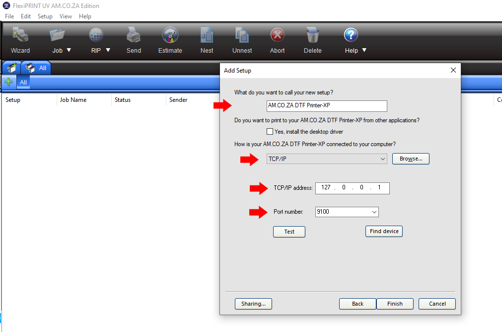 Setup Guide for Network, PrintExp & FlexiPRINT / directTOFILM UV DTF Printer